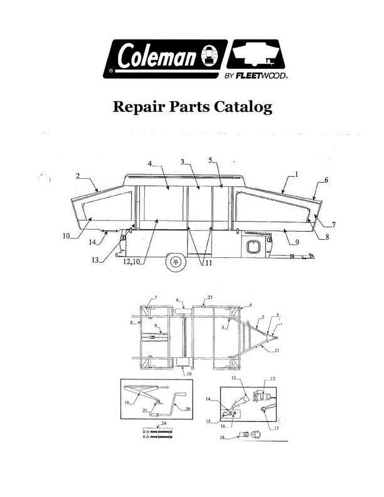 COLEMAN Popup Trailer Repair Parts Catalog-1989 Plantation Series ...