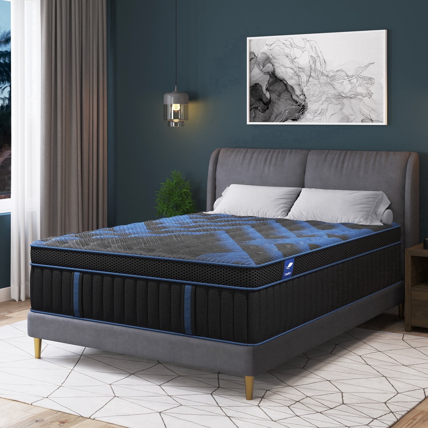 COLETEX Twin Mattress 12Inch Hybrid Innerspring Mattress Gel Memory ...