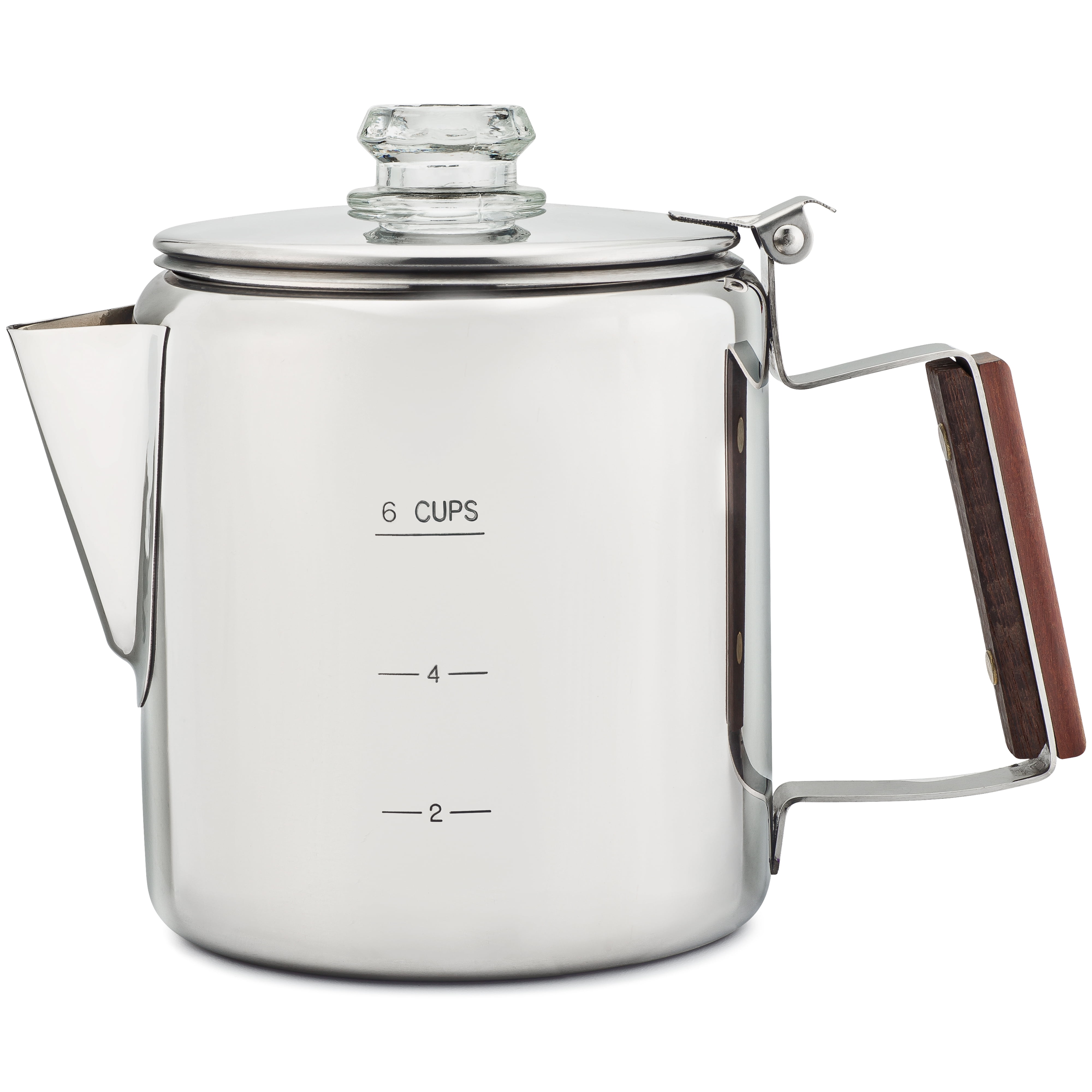 Coletti Stainless Steel Percolator Coffee Pot 6 Cup Camping Stove Top ...