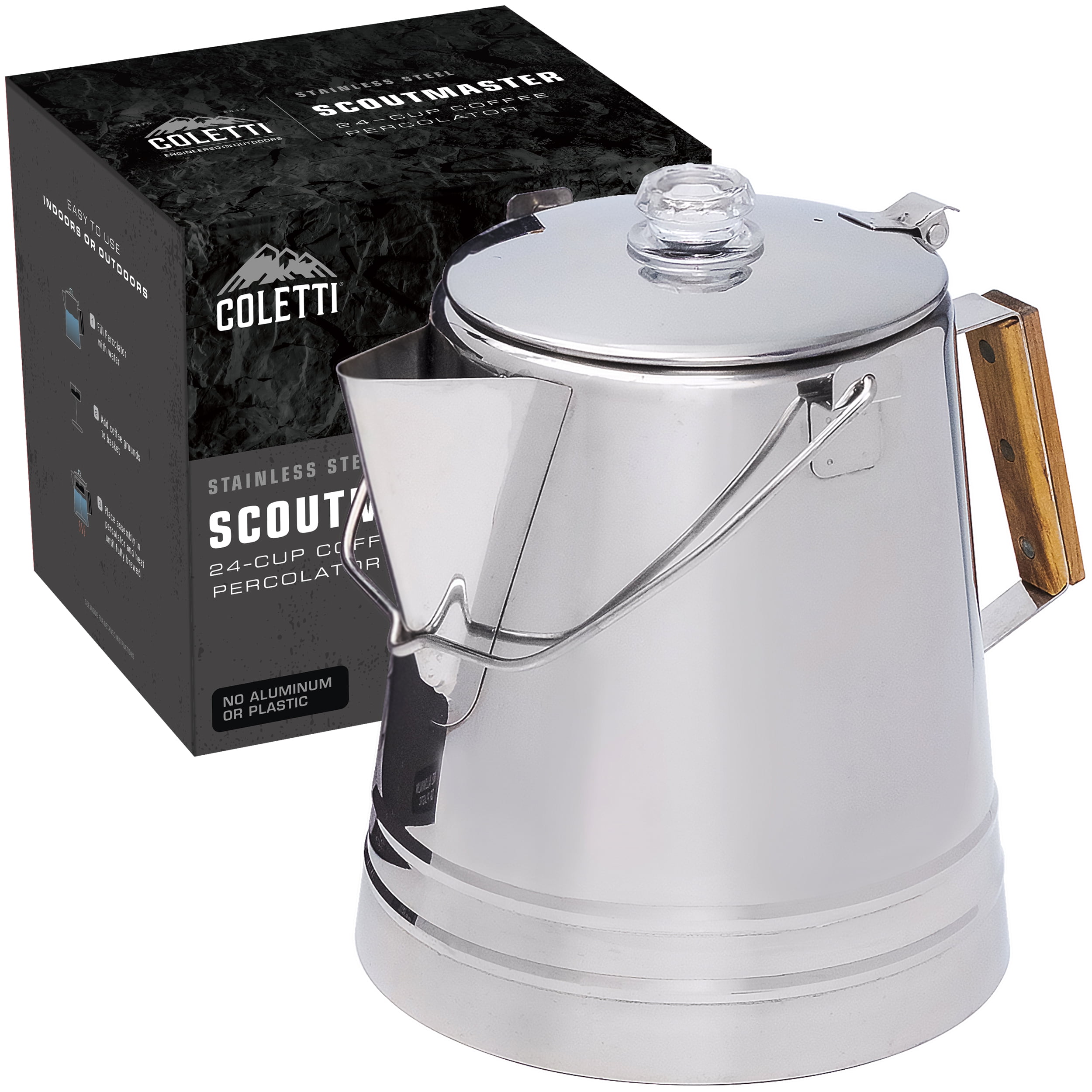 COLETTI Scoutmaster Coffee Percolator Camping - Campfire Coffee Pot ...