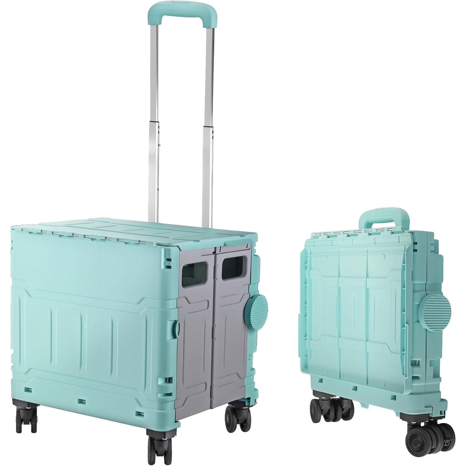 COLFULINE Foldable Utility Cart Portable Collapsible Crate Rolling ...