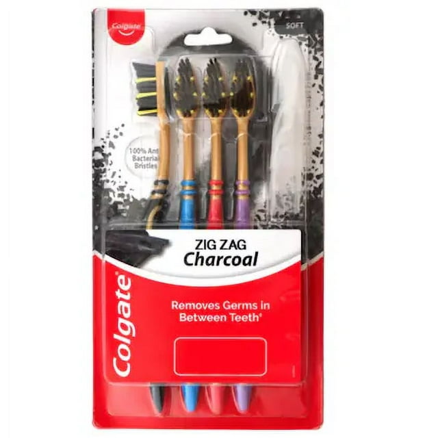 COLGATE Zig Zag Charcoal (Soft) Toothbrush 4 pcs - Walmart.com