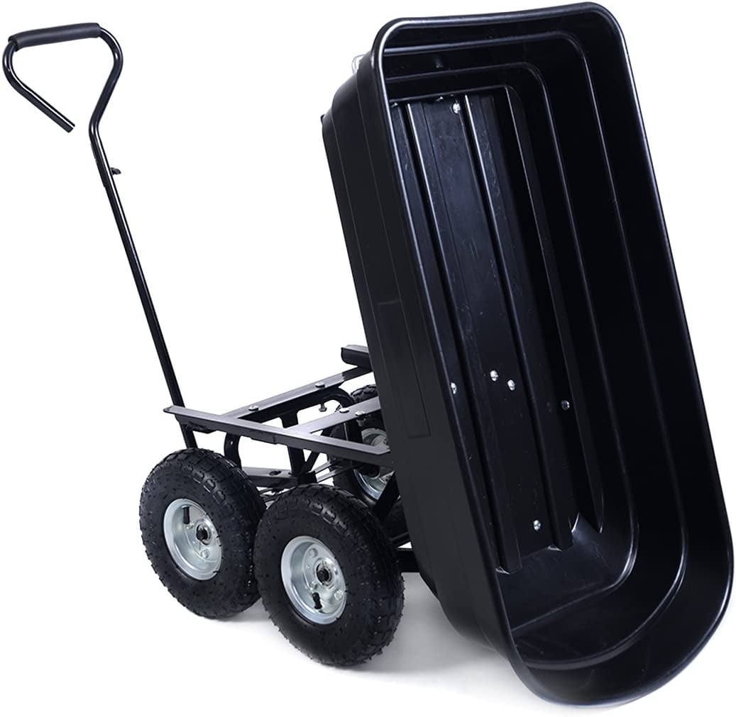 COLIBROX 650LB Garden Dump Cart Dumper Wagon Carrier Wheel Barrow Air ...