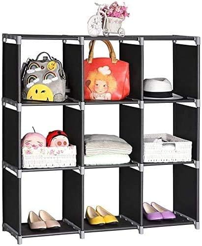 COLIBROX 9 Cube Storage Shelves, Black Cube Bookcase Multifunctional ...