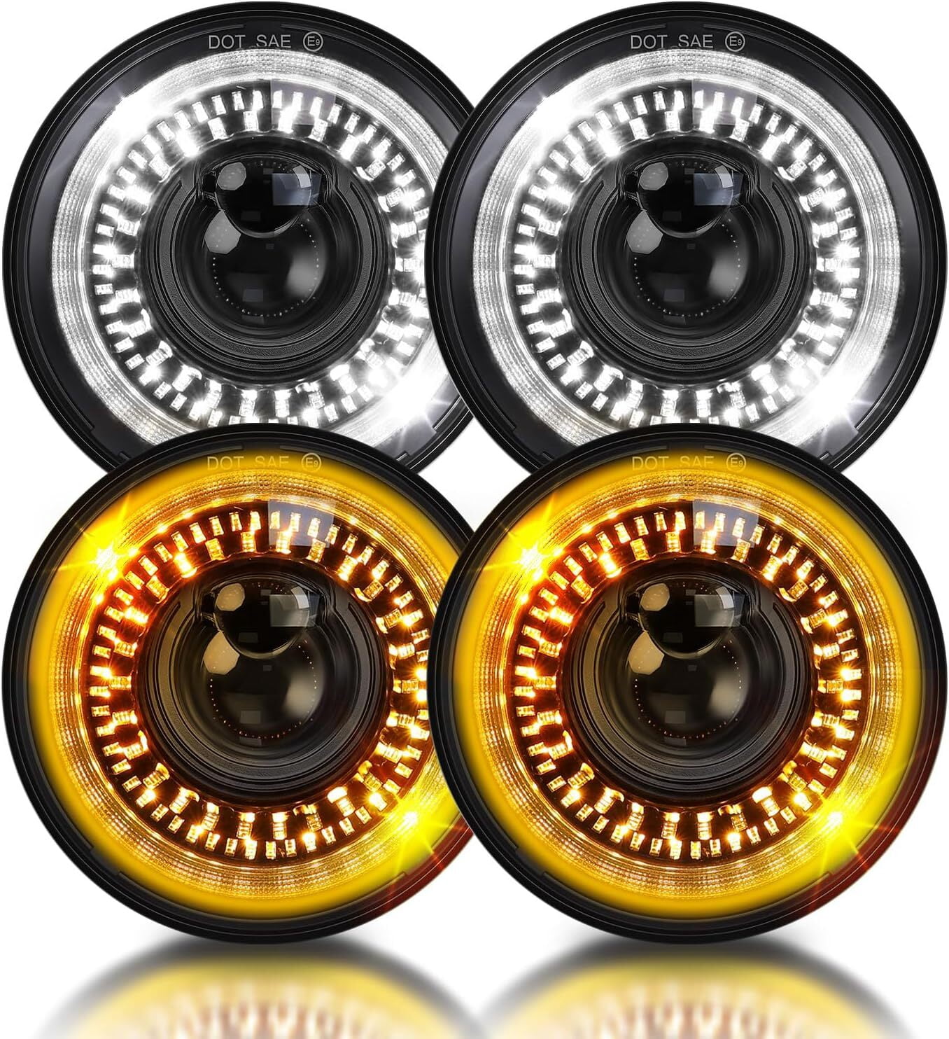 COLIGHT 5 3/4'' 5.75" LED Headlight Start-up Gradient Halo Turn Signal ...