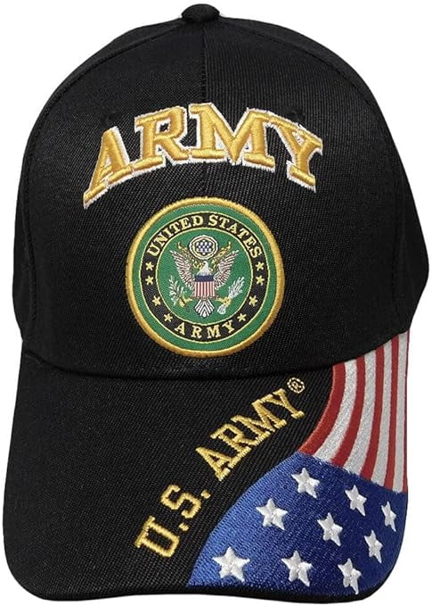 COLL7AWS Army Cap Baseball Caps Licensed Veteran Military Black Hat Cap ...
