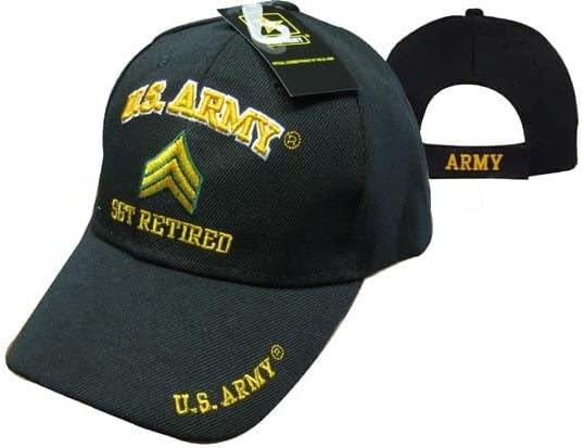 COLL7AWS Army Sergeant Cap/Hat w/Shadow Stripes Black Military Licensed ...