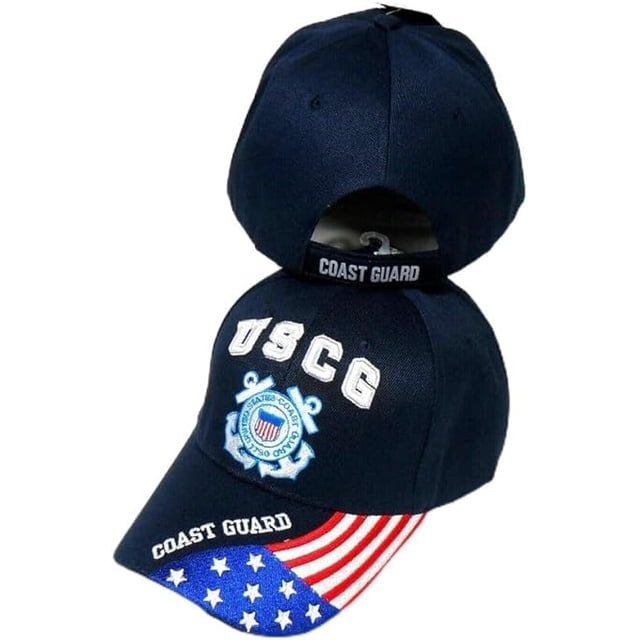 COLL7AWS Coast Guard Embroidered Flag Officially Licensed Military Hat ...