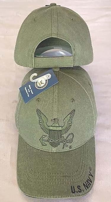 COLL7AWS United States Navy Cap Hat Olive Drab Military Embroidered ...