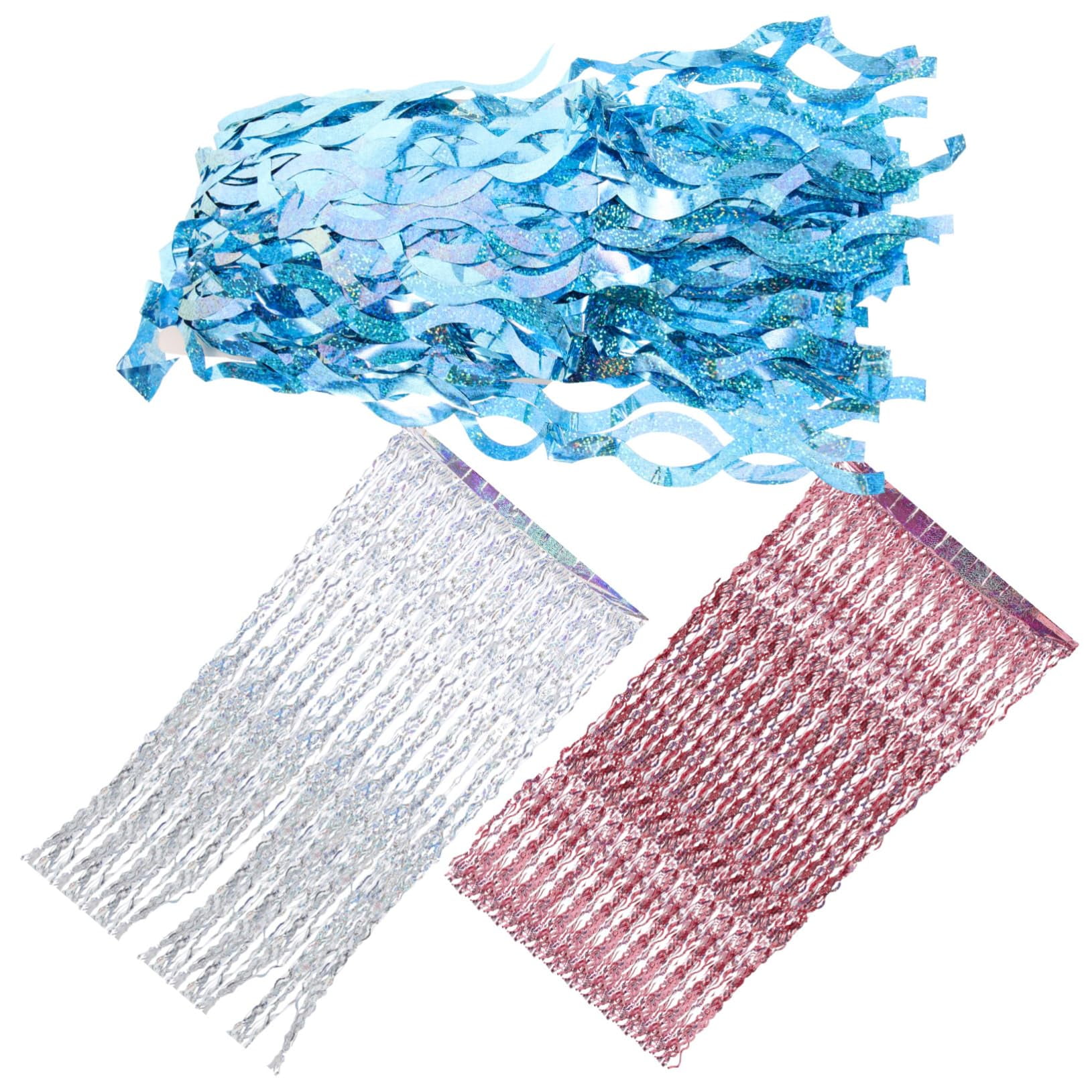 COLLBATH 3pcs IridescentEGSC Star Fringe Curtain Backdrop Gold Foil ...