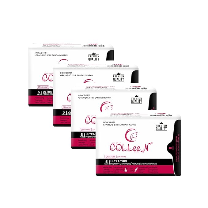 COLLEEN PREMIUM GRAPHENE ANION SANITARY NAPKINS XL 274mm 5 PAD pack of ...