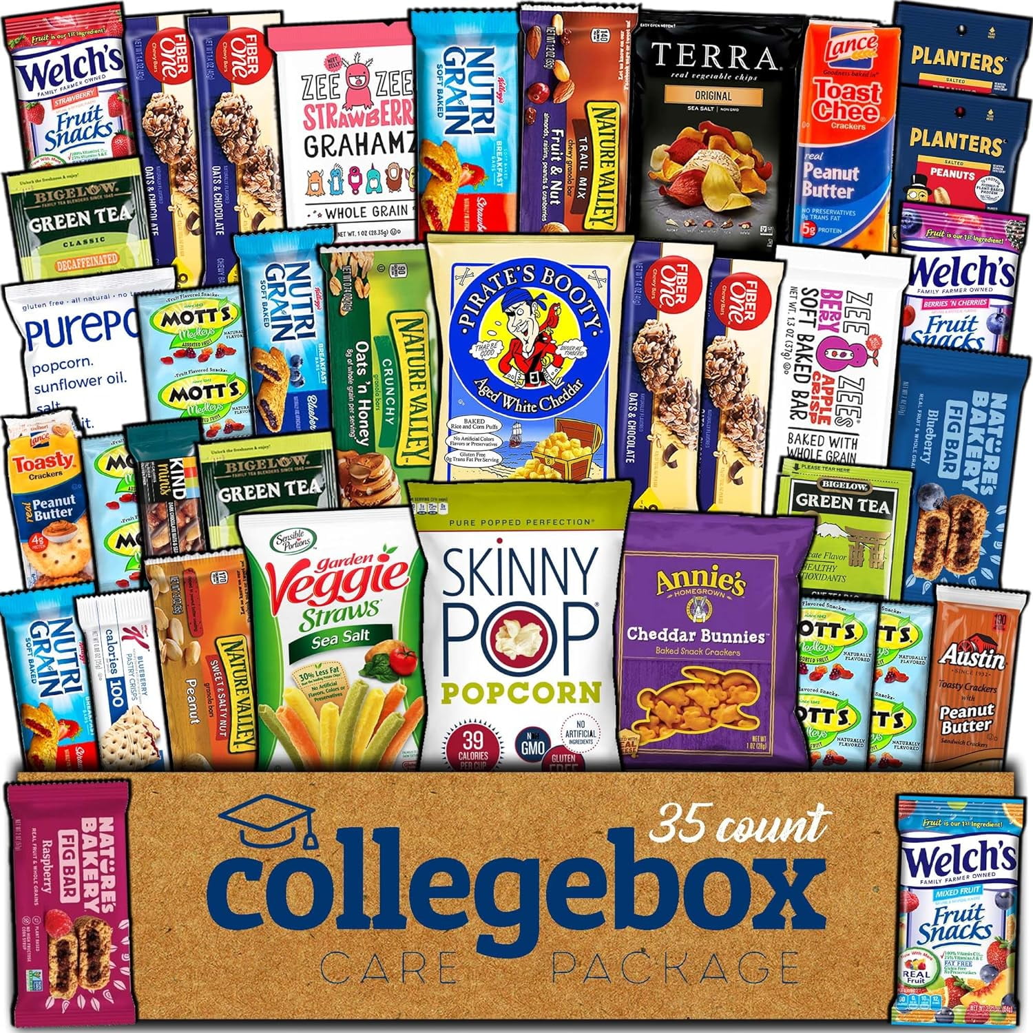 COLLEGEBOX Healthy Snack Box (35 Count) Finals Variety Pack Care ...