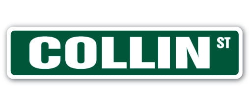 COLLIN Street Sign Childrens Name Room Sign | Indoor/Outdoor | 36" Wide ...