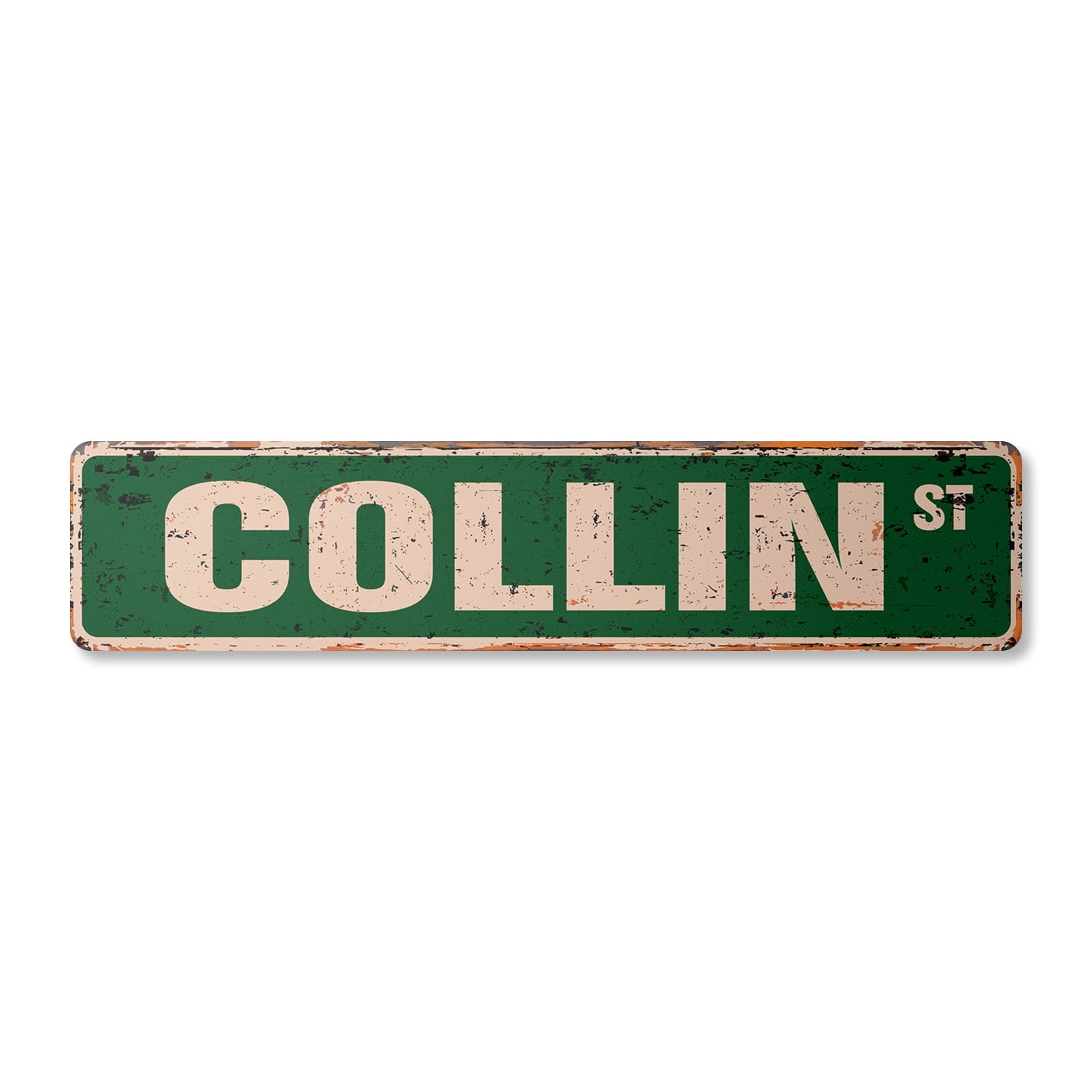 COLLIN Vintage Plastic Street Sign Childrens Name Room Sign | Indoor ...