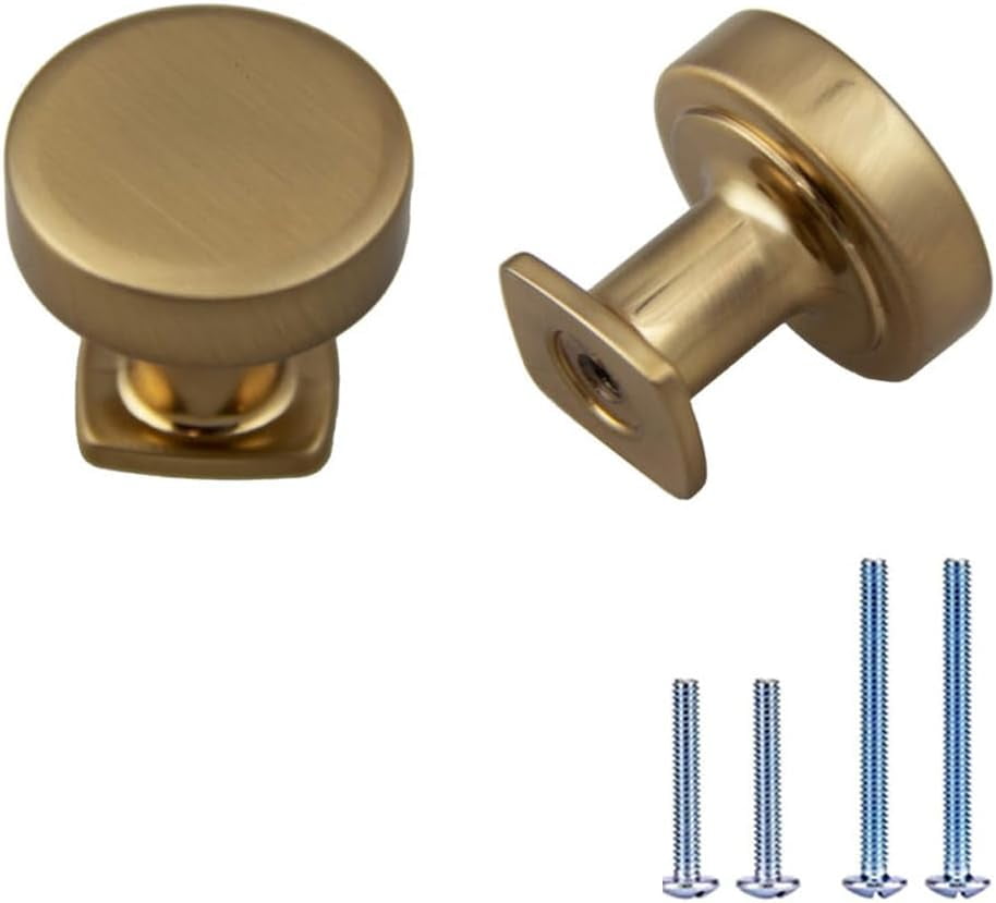 COLLINETS, 1-1/4 Inch diameter (32mm) Manhattan Round, Flat Top Knob, Premium Kitchen Cabinet ...