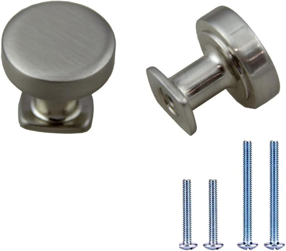 COLLINETS, 1-1/4 Inch diameter (32mm) Manhattan Round, Flat Top Knob, Premium Kitchen Cabinet ...