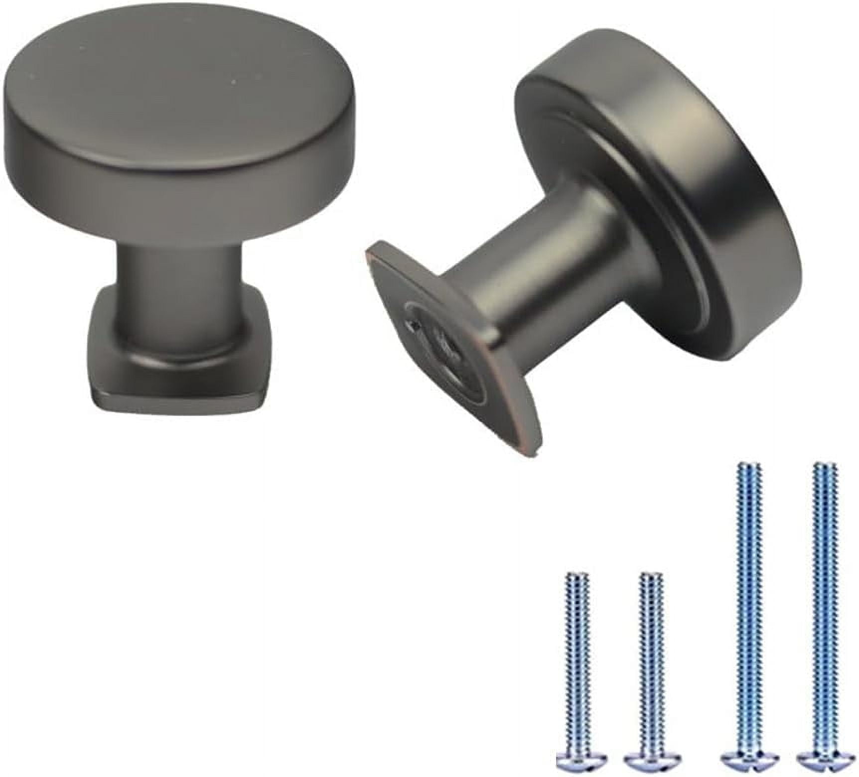 COLLINETS, 1-1/4 Inch diameter (32mm) Manhattan Round, Flat Top Knob, Premium Kitchen Cabinet ...