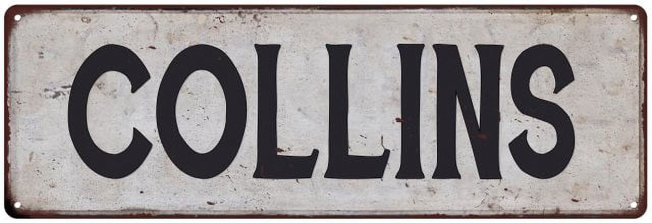 COLLINS Vintage Look Rustic Chic Metal Sign 8x24 108240036632 - Walmart.com
