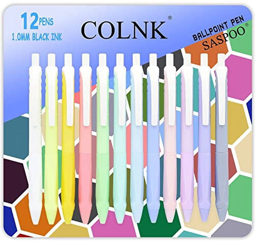 COLNK Retractable Ballpoint Pens,Medium Point 1.0mm,Black Ink ...