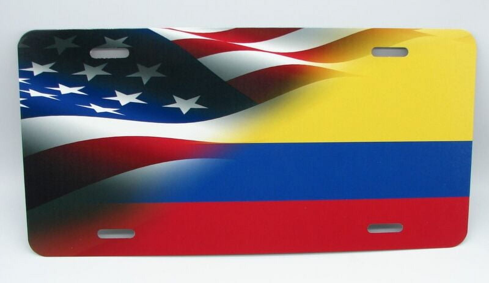 COLOMBIA COLOMBIAN FLAG BANDERA AMERICAN FLAG METAL CAR NOVELTY LICENSE ...
