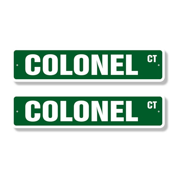 COLONEL Classic Street Sign (2 Pack) Childrens Name Room Sign Road Sign ...