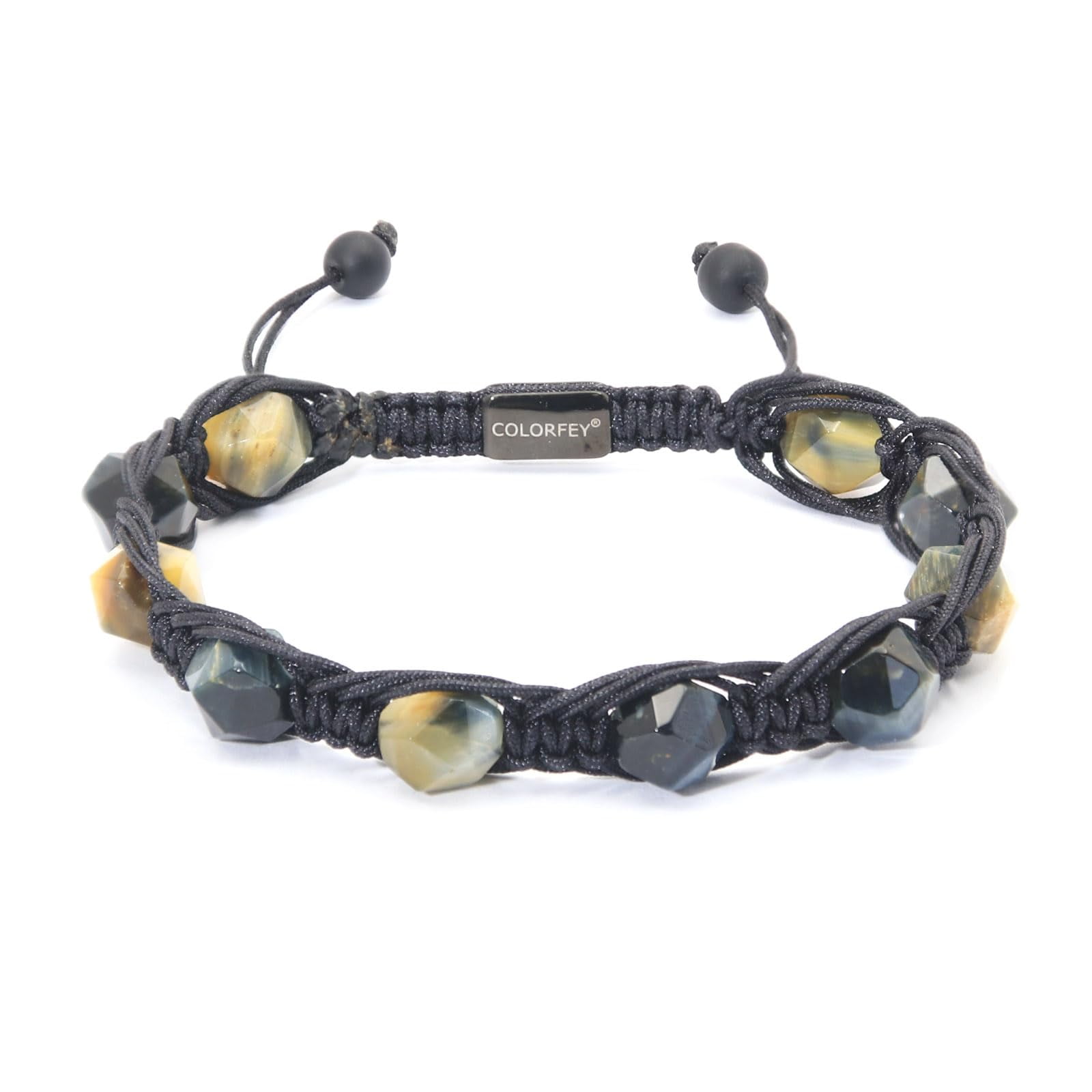 COLORFEY Men Bracelet Tigers Eye Stone Bracelet, Protection Beaded ...