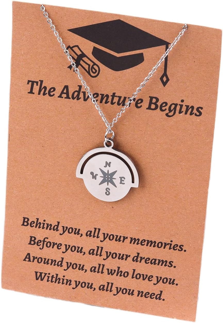 COLORFUL BLING 2024 Compass Graduation Adjustable Necklace with Wish ...