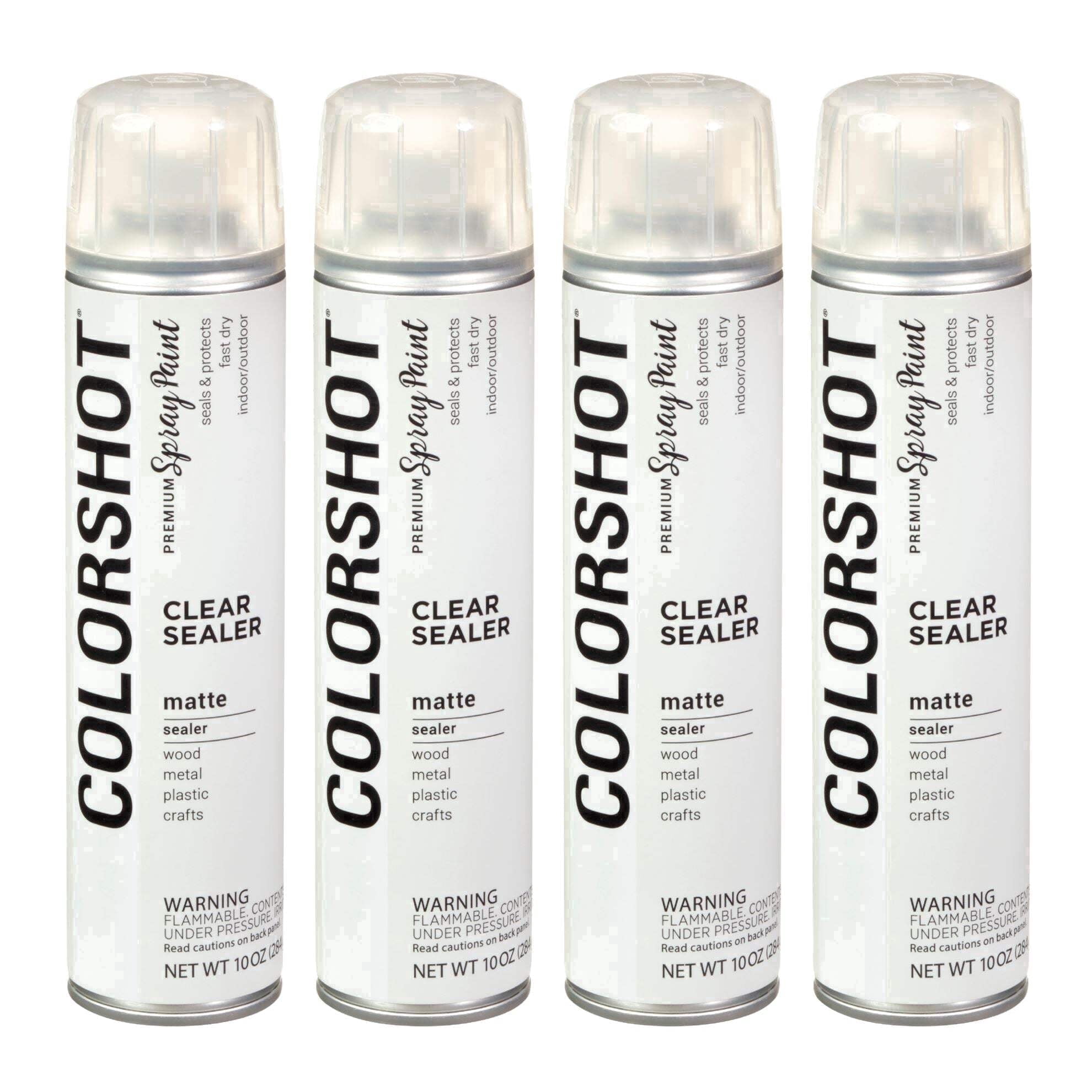 COLORSHOT Clear Sealer Matte, 10 oz. 4 Pack, Fast-Drying Acrylic Paint ...