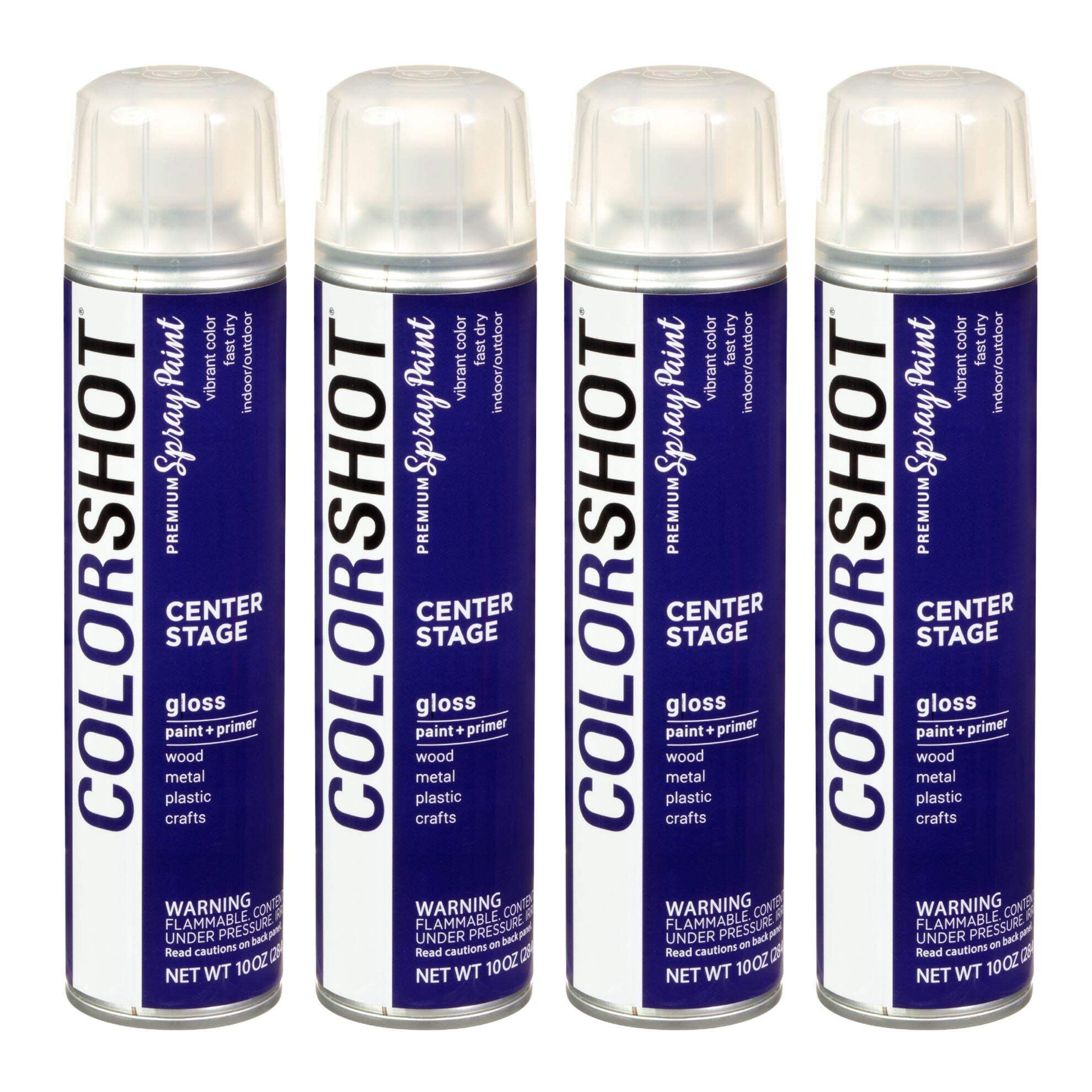 COLORSHOT Gloss Spray Paint Center Stage Purple, 10 oz, 4 Pack, Durable ...