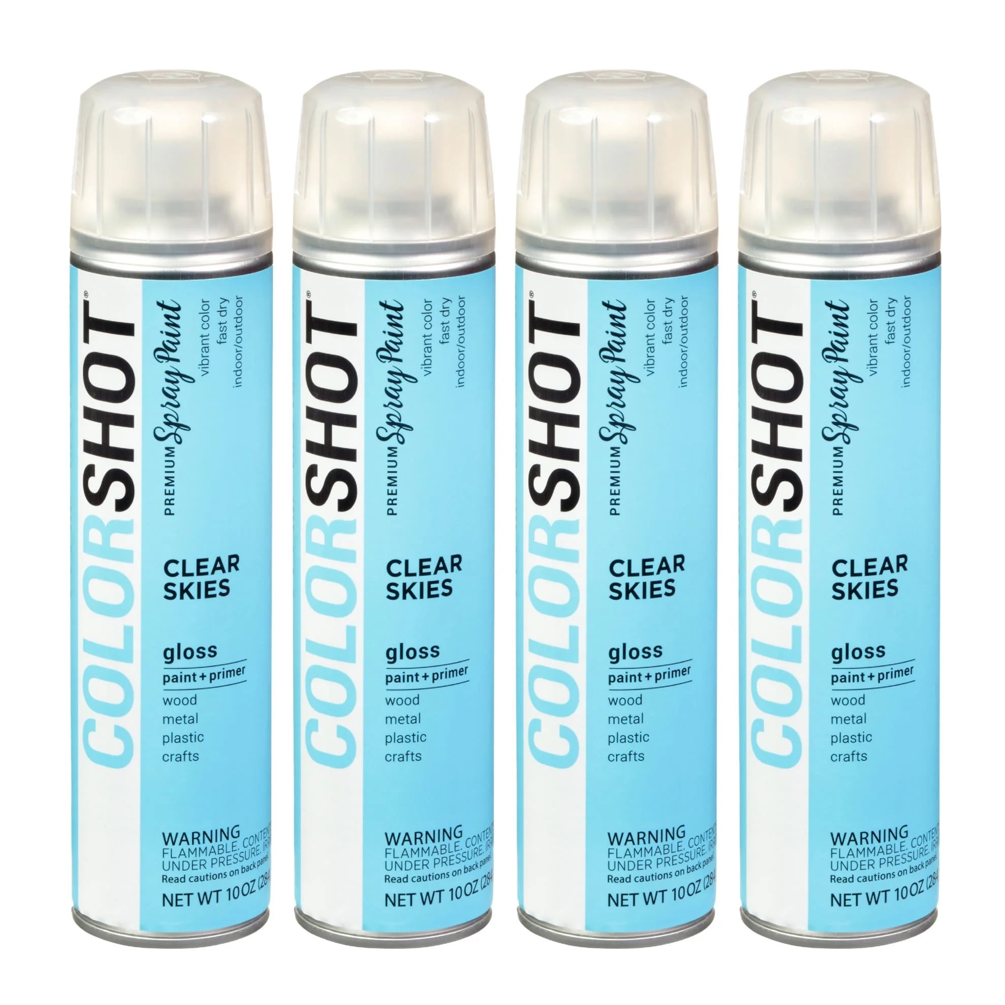 COLORSHOT Gloss Spray Paint Clear Skies (Light Blue) 4 Pack - Walmart.com