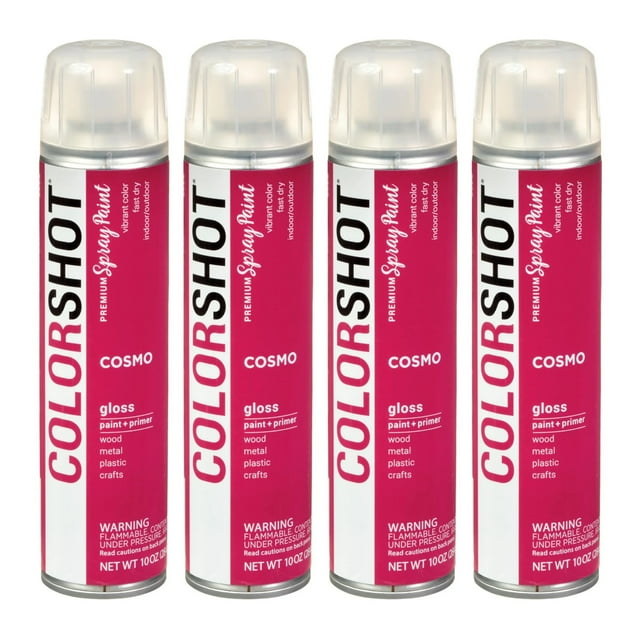 COLORSHOT Gloss Spray Paint Cosmo (Fuchsia) 10 oz. 4 Pack - Walmart.com