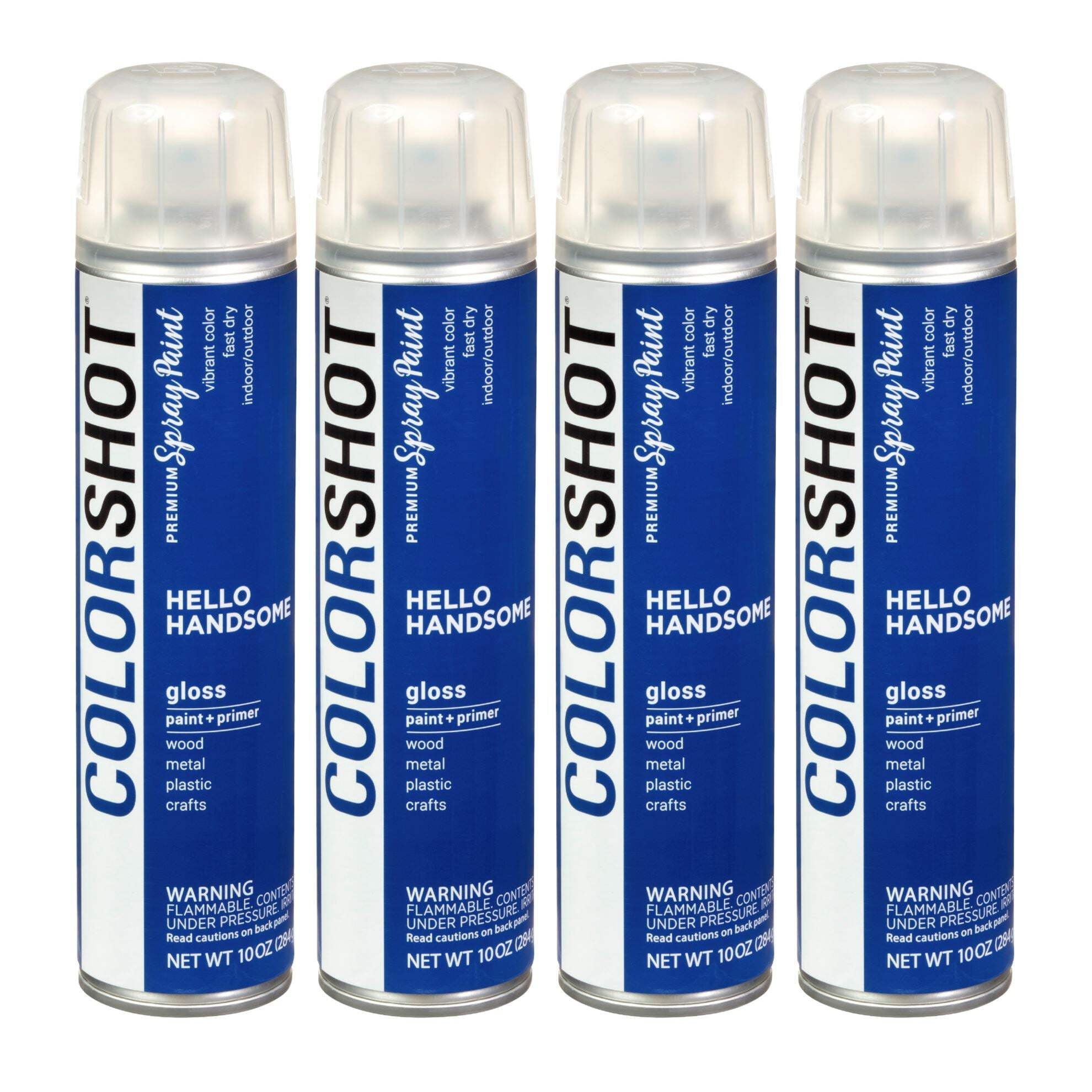 COLORSHOT Gloss Spray Paint, Hello Handsome Royal Blue, 10 oz, 4 Pack ...