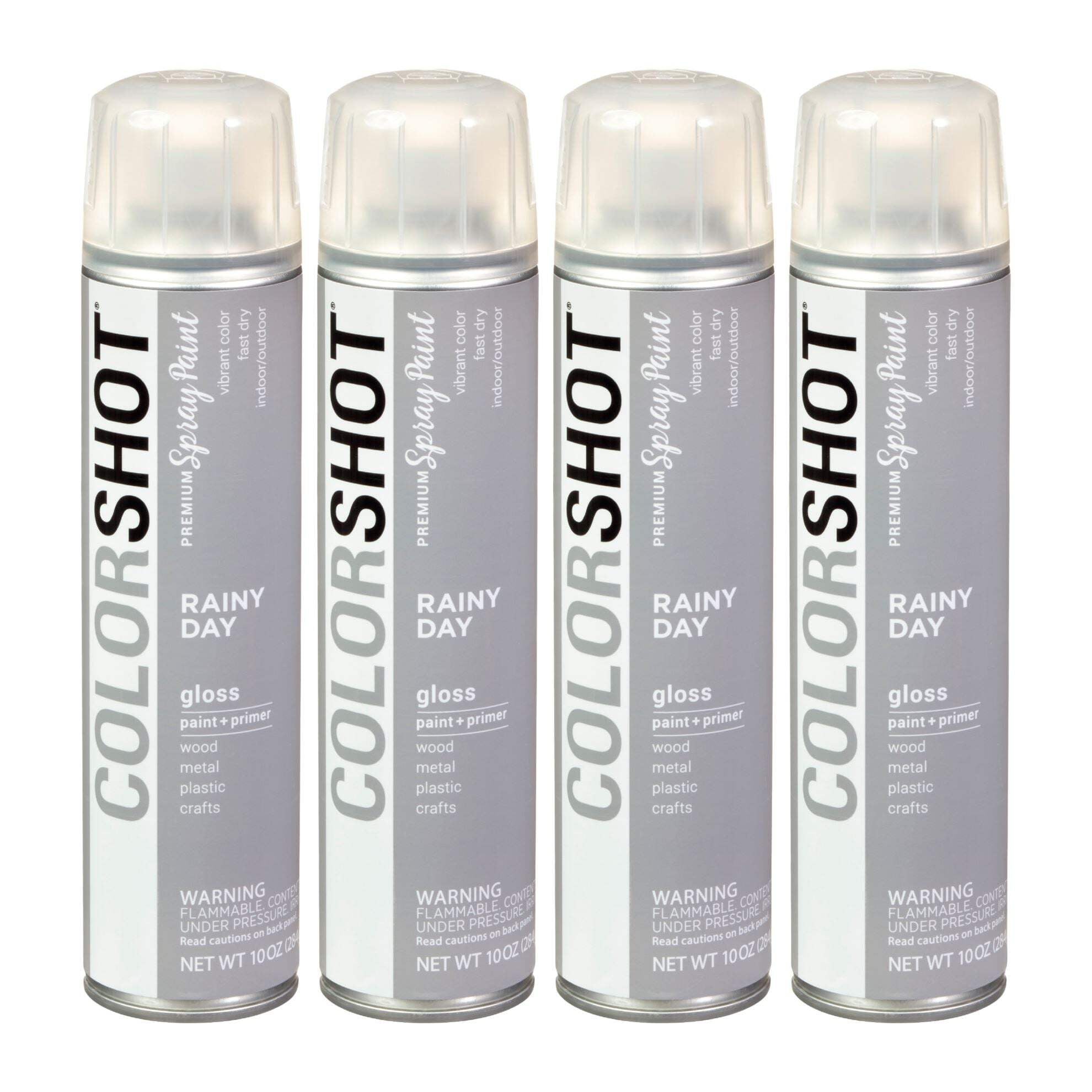 COLORSHOT Gloss Spray Paint Rainy Day (Gray) 10 oz. 4 Pack - Walmart.com