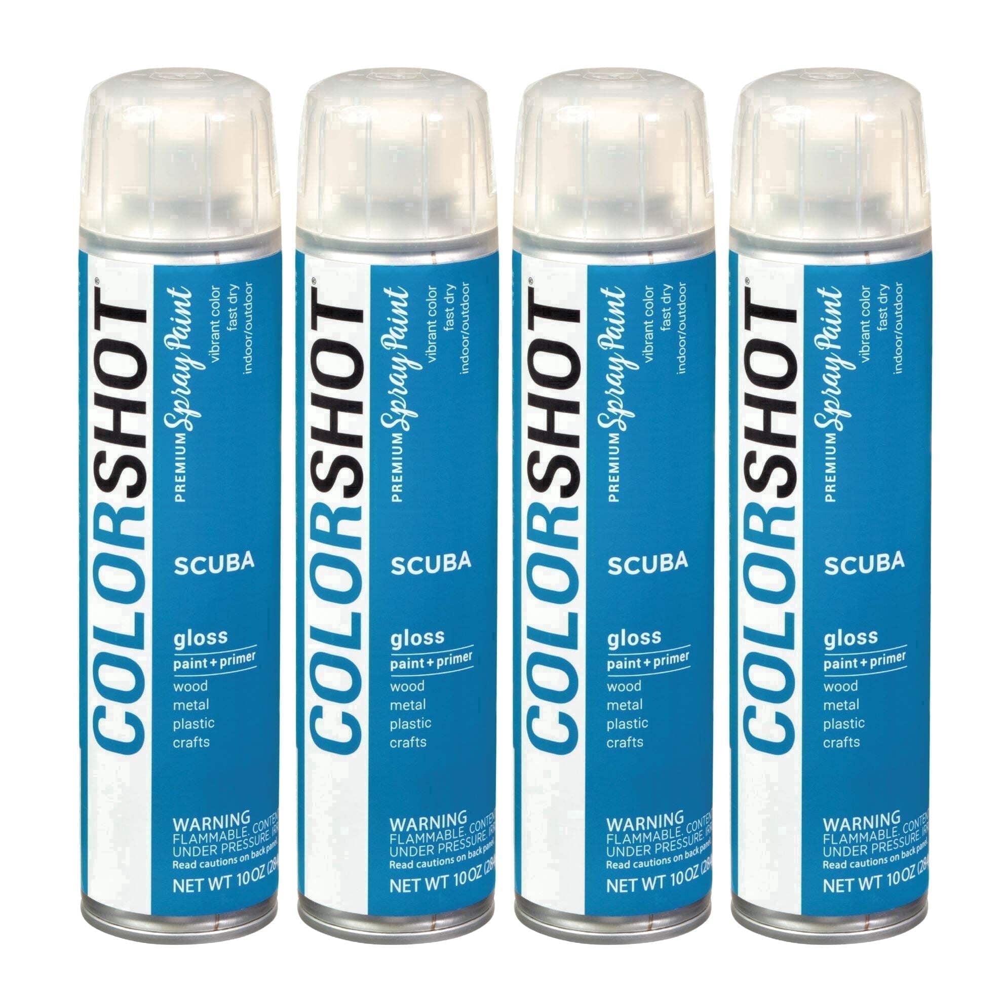 COLORSHOT Gloss Spray Paint, Scuba (Marine Blue) 10 oz. 4 Pack, Fast ...