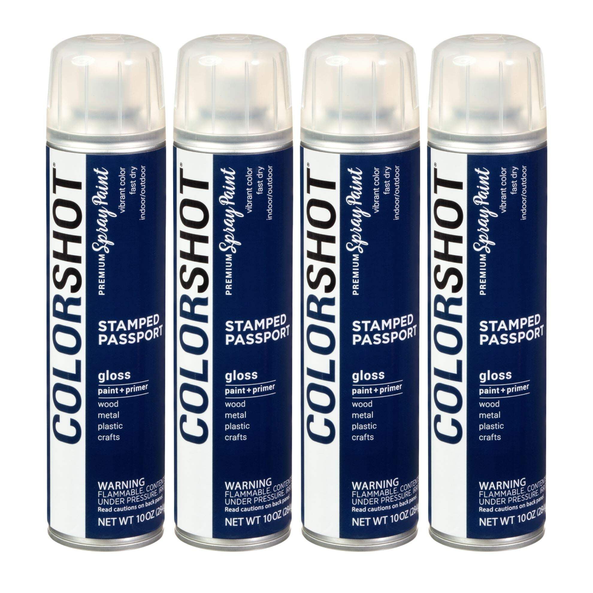 COLORSHOT Gloss Spray Paint Stamped Passport (Navy Blue) 10 oz. 4 Pack ...