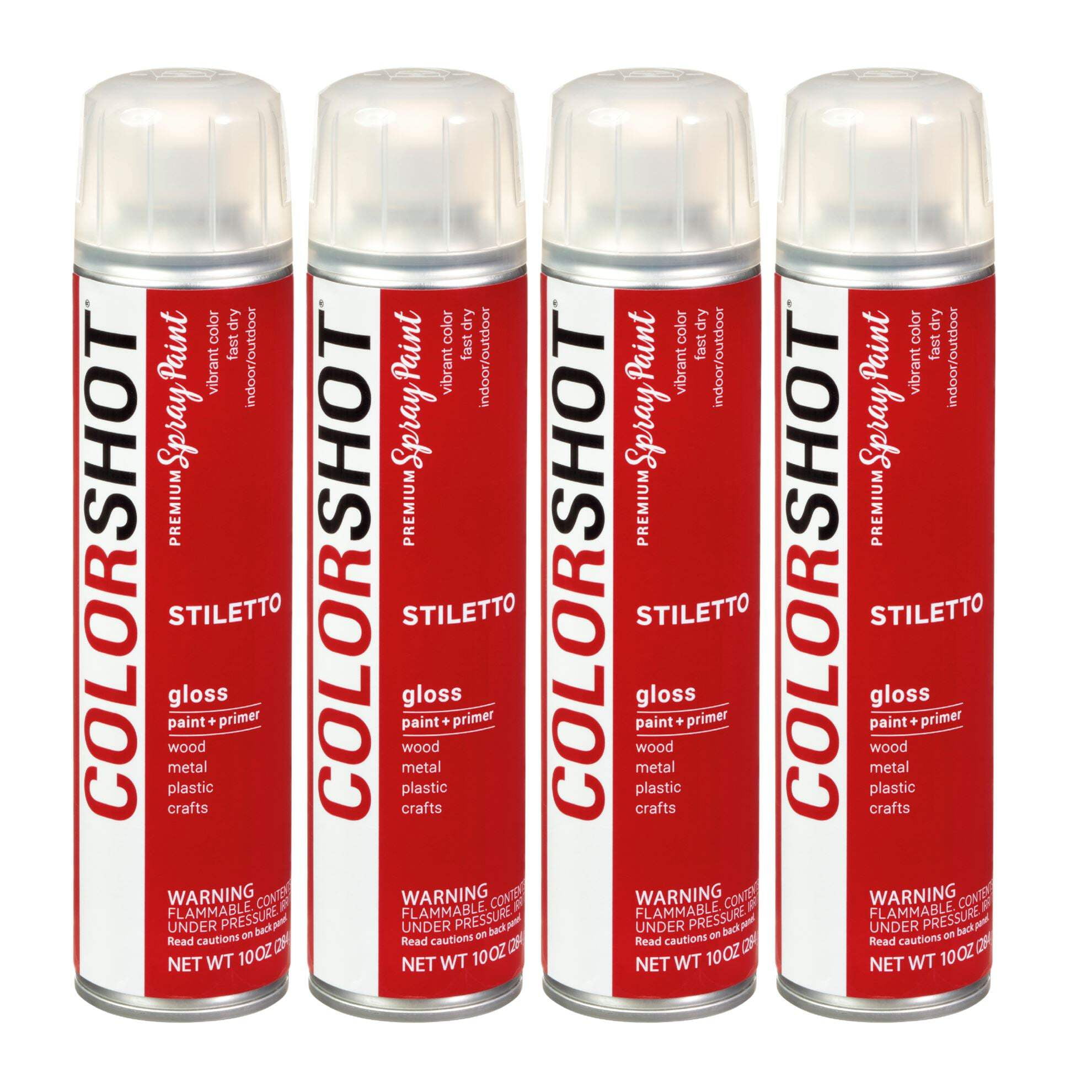 COLORSHOT Gloss Spray Paint Stiletto (Red) 10 oz. 4 Pack - Walmart.com