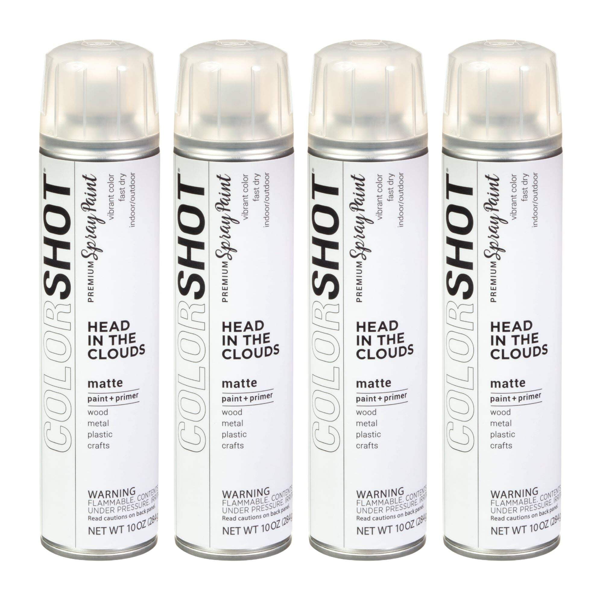 COLORSHOT Matte Spray Paint Head in the Clouds (White) 10 oz. 4 Pack ...