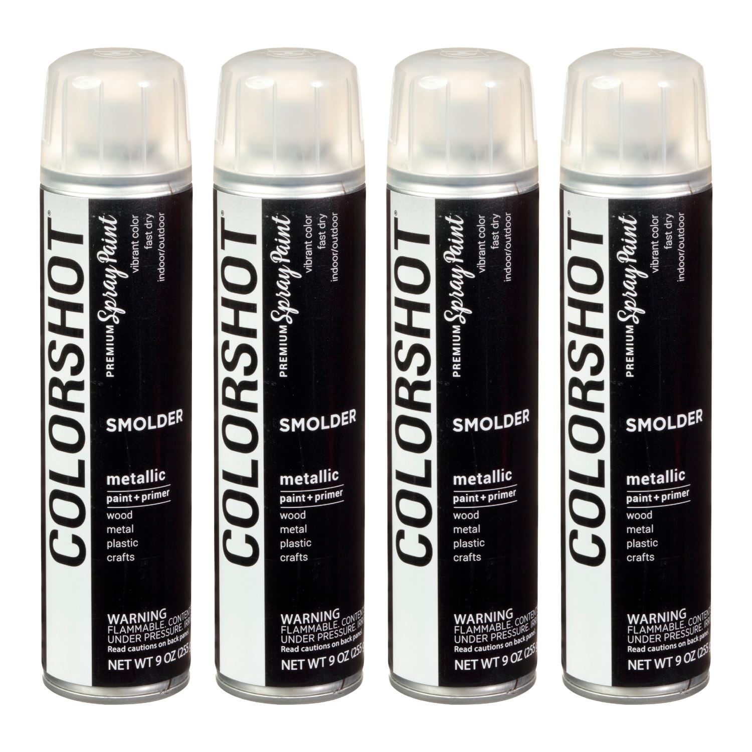 COLORSHOT Metallic Spray Paint Smolder (Black) 9 oz. 4 Pack - Walmart.com