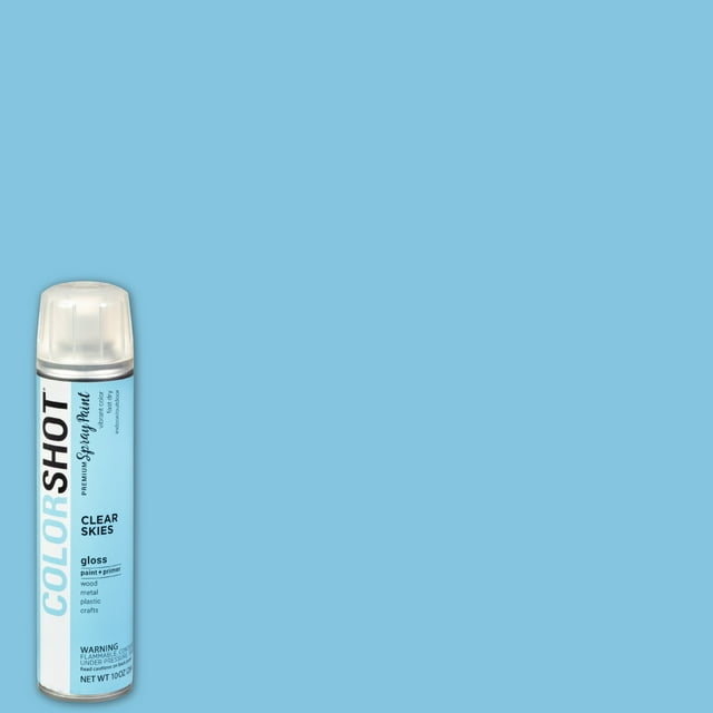 COLORSHOT Premium Multi-Surface Gloss Clear Skies Spray Paint - 10 oz ...