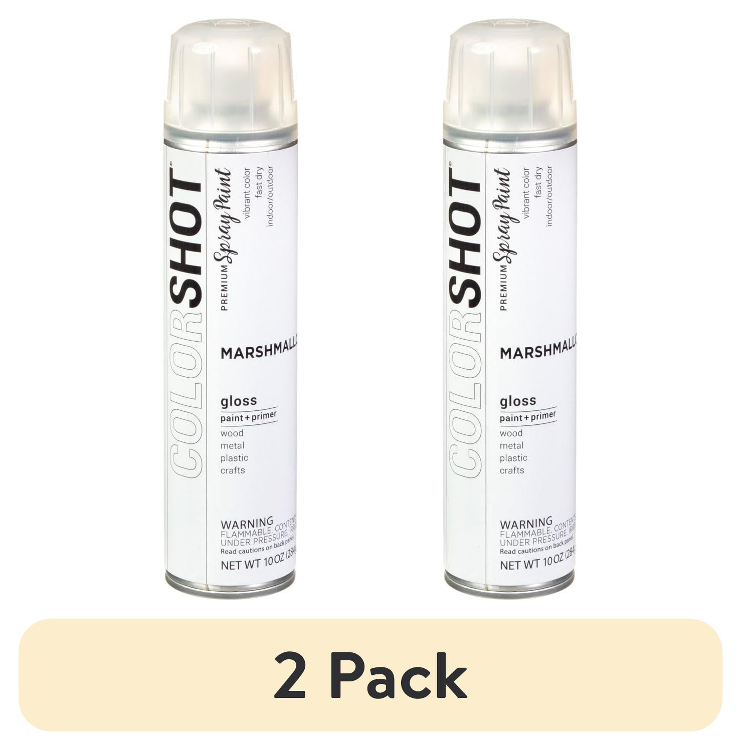 (2 pack) COLORSHOT Premium Multi-Surface Gloss Marshmallow Spray Paint ...