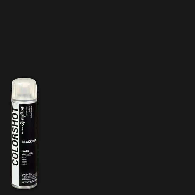 COLORSHOT Premium Multi-Surface Matte Blackout Spray Paint - 10 oz ...