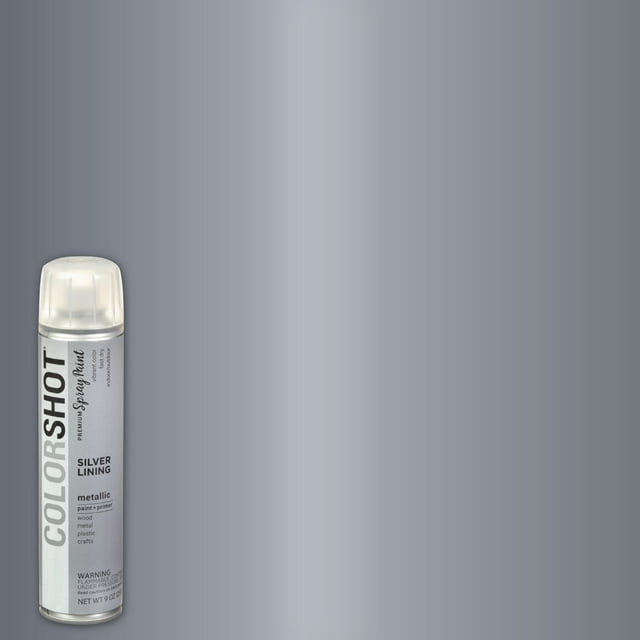 COLORSHOT Premium Multi-Surface Metallic Silver Lining Spray Paint - 9 ...
