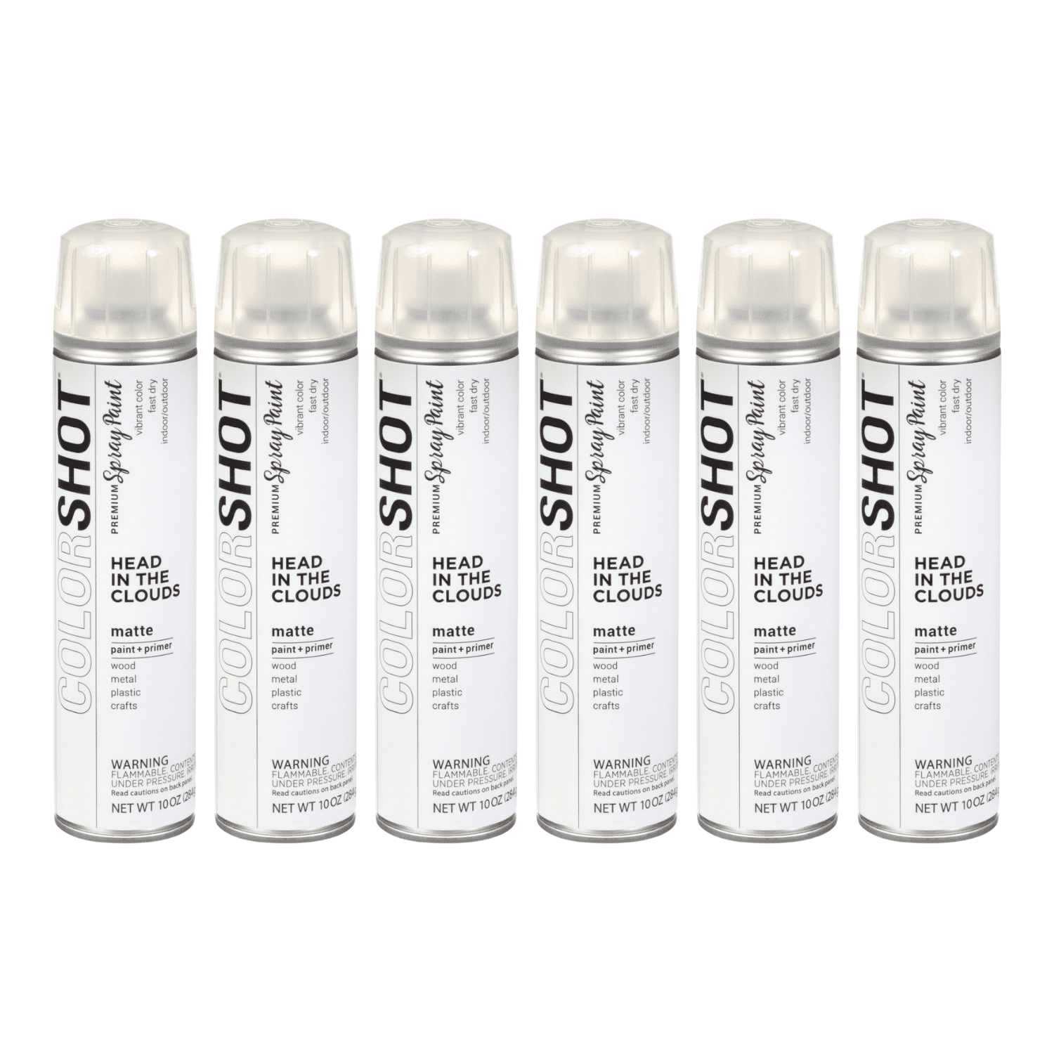 COLORSHOT Premium Spray Paint Matte Head in the Clouds (White), 10 oz ...