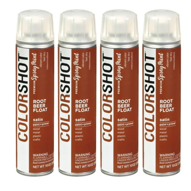 COLORSHOT Satin Spray Paint Rootbeer Float (Medium Brown) 10 oz. 4 Pack ...