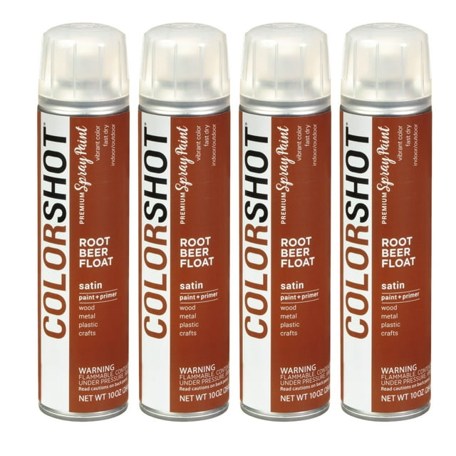 COLORSHOT Satin Spray Paint Rootbeer Float (Medium Brown) 10 oz. 4 Pack ...