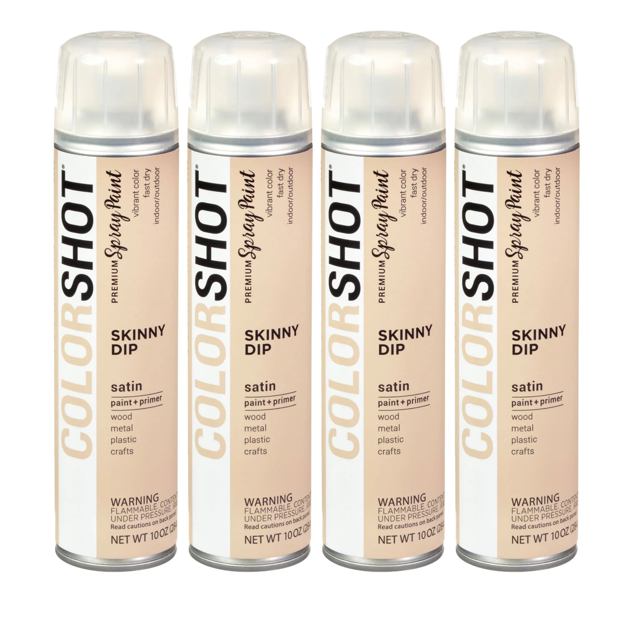 COLORSHOT Satin Spray Paint Skinny Dip (Tan) 10 oz. 4 Pack - Walmart.com