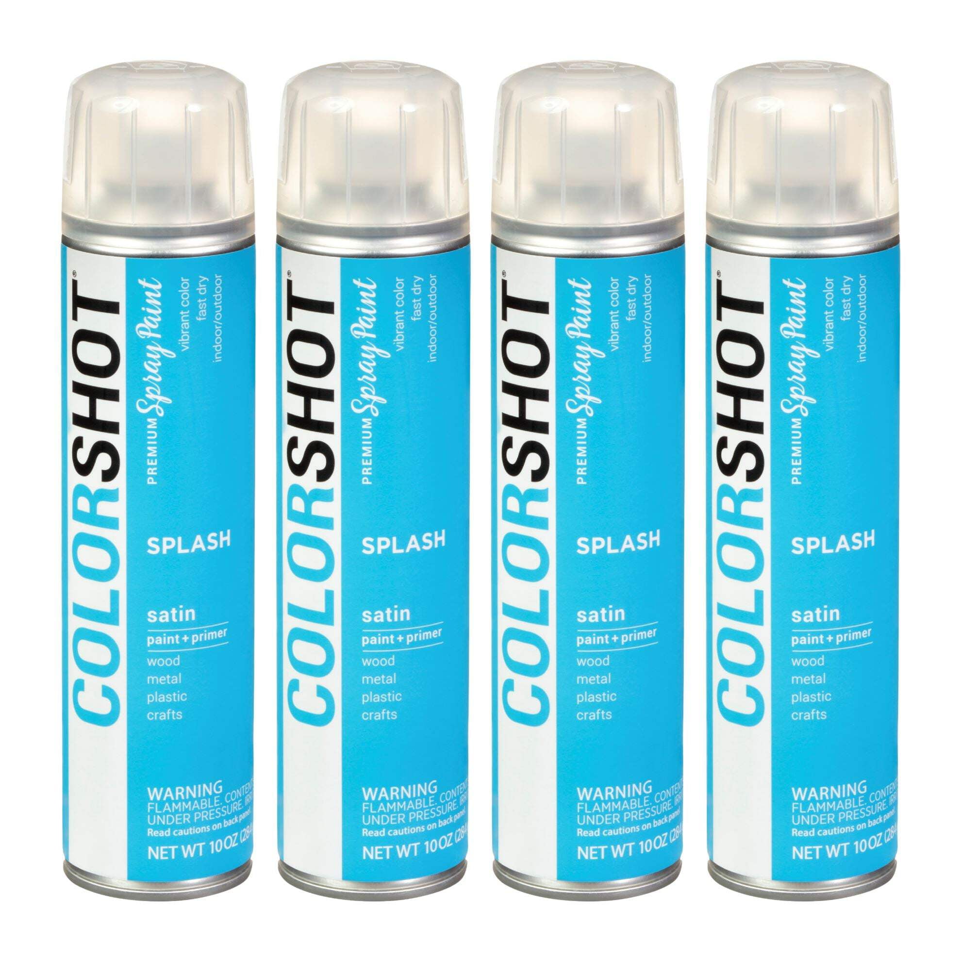 COLORSHOT Satin Spray Paint Splash (Medium Blue) 10 oz. 4 Pack ...