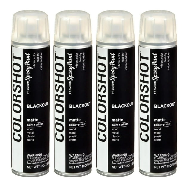 COLORSHOT Premium Spray Paint Matte Blackout for Metal & Plastic ...