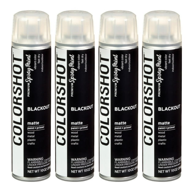 COLORSHOT Spray Paint Matte Blackout (Black) 10 oz. 4 Pack - Walmart.com