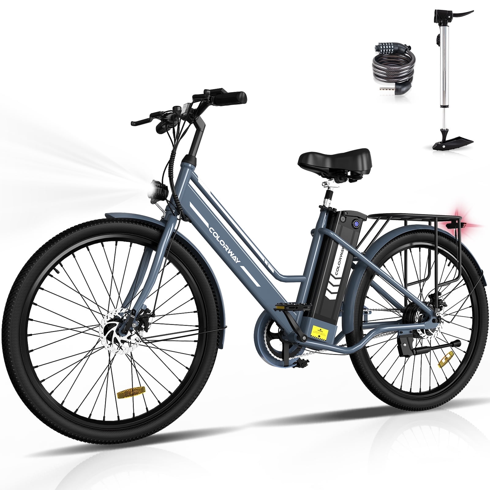 COLORWAY 26" Electric Bike for Woman, 500W Powerful Motor, 36V 13AH ...